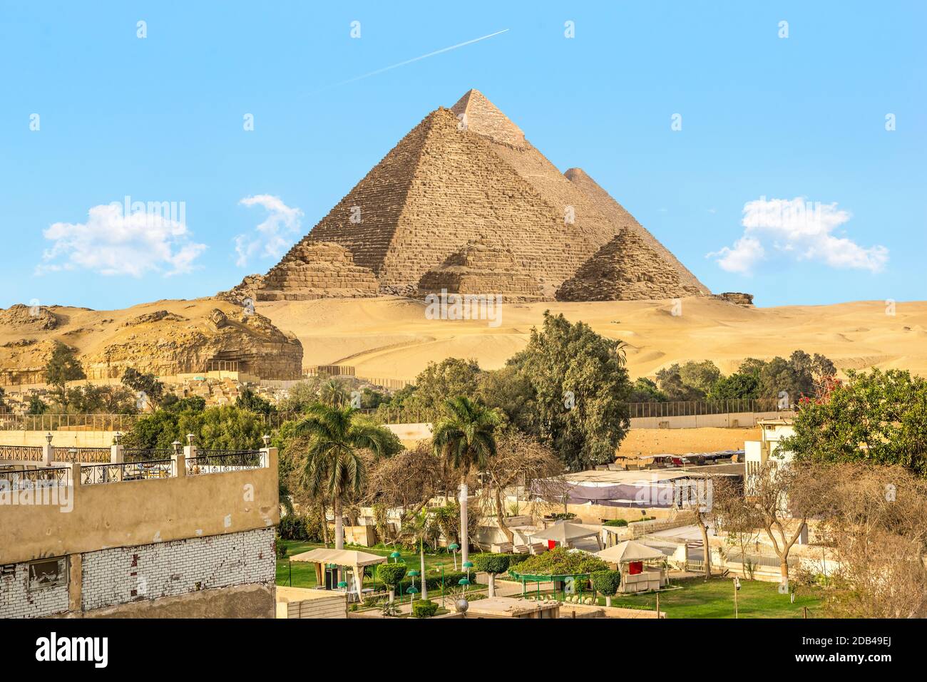 Famous egyptian pyramids and outskirts of Cairo, Giza Stock Photo - Alamy