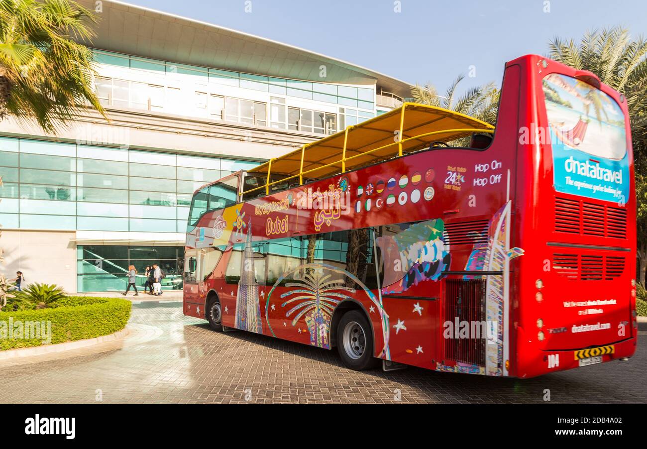 DUBAI, UAE - JANUARY 26: Big Bus journey Dubai, The Day Tour is a hop ...