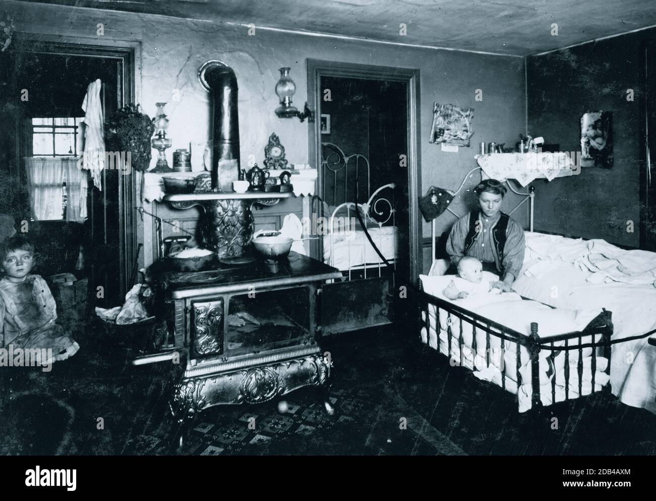 Overcrowded home of workers in cotton mill, Olneyville, Providence ...