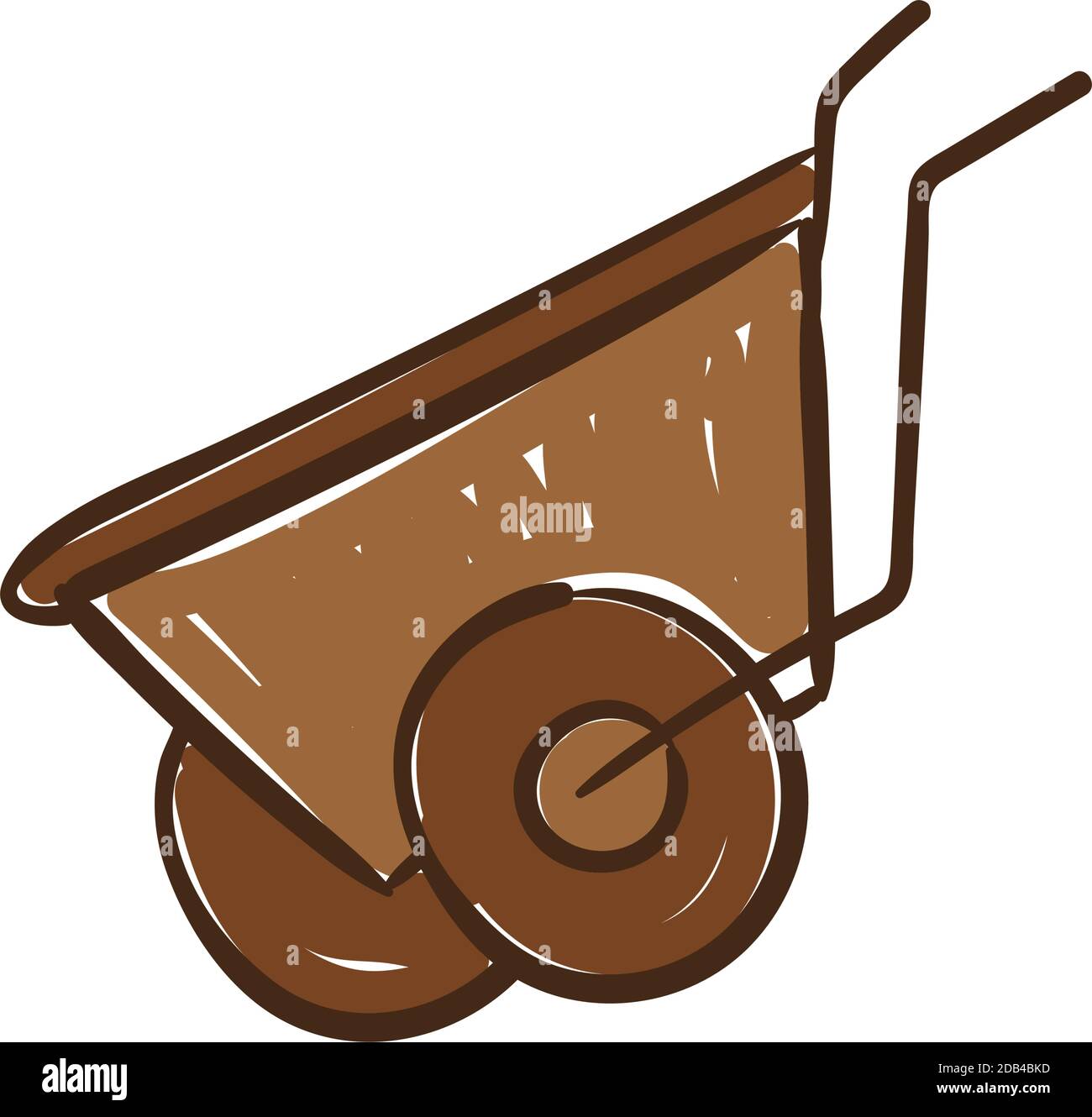 wheelbarrow tool hand draw style icon vector illustration design Stock ...