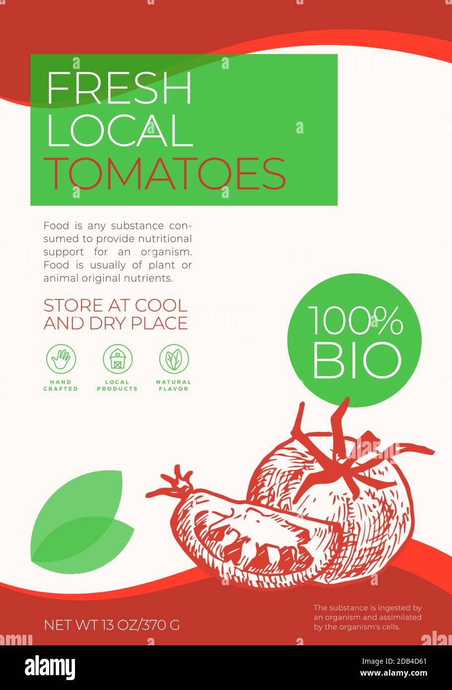 Fresh Local Vegetables Label Template. Abstract Vector Packaging Design ...