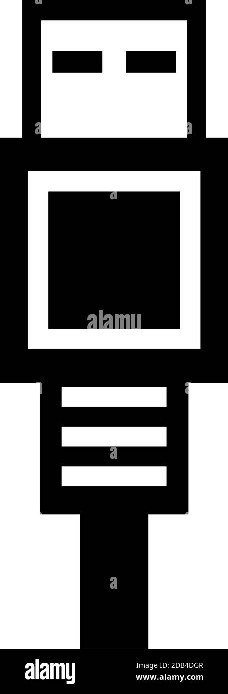 USB Connector for Computer, Charging Cable. Flat Vector Icon ...