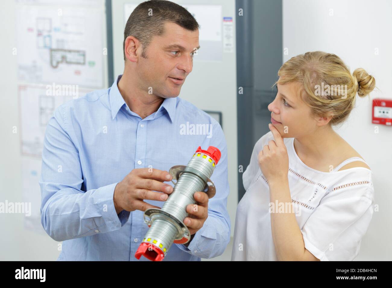 woman and man during emergency and rescue lesson Stock Photo - Alamy