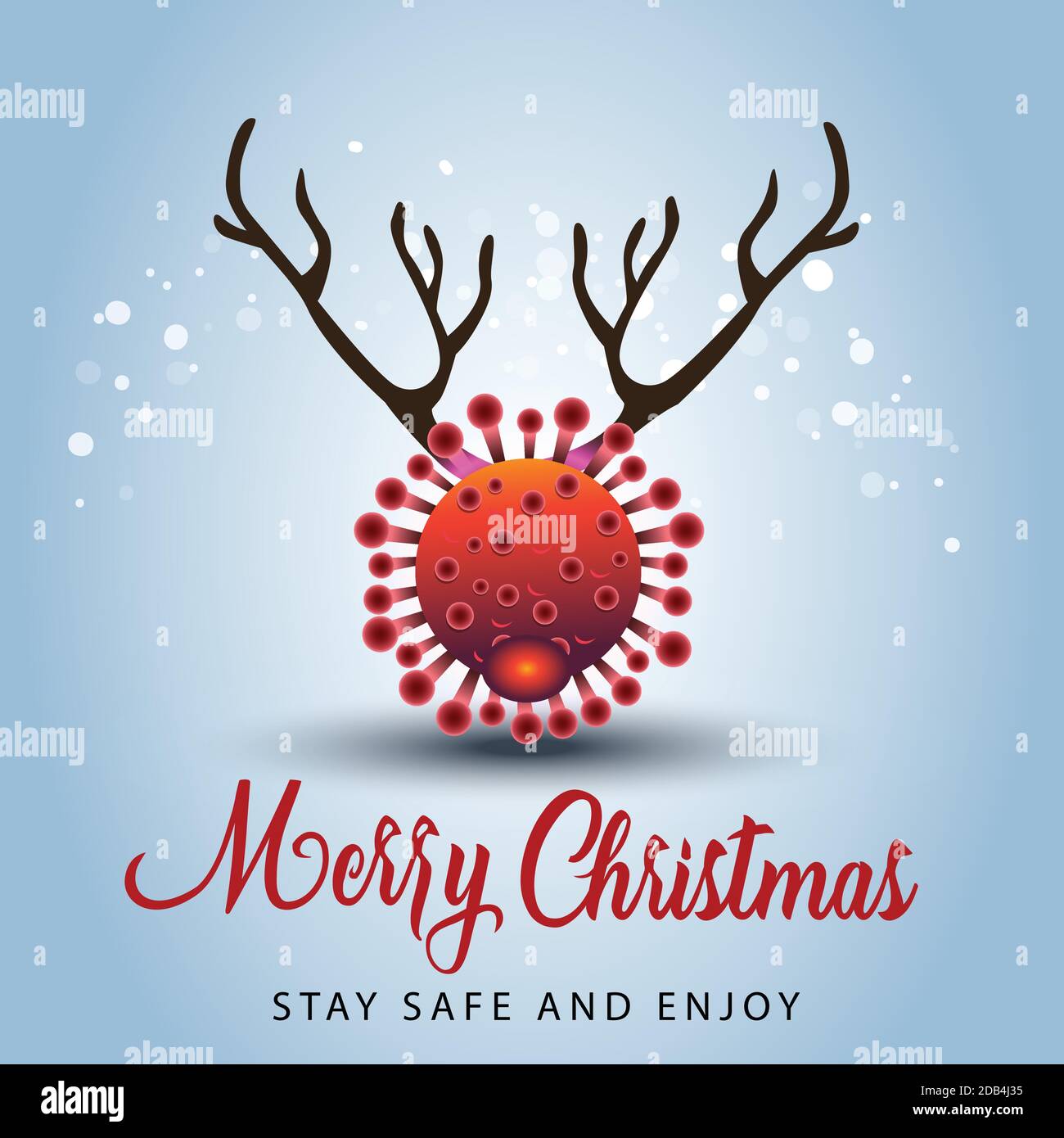 Merry Christmas poster. corona virus with reindeer hons .corona, covid ...