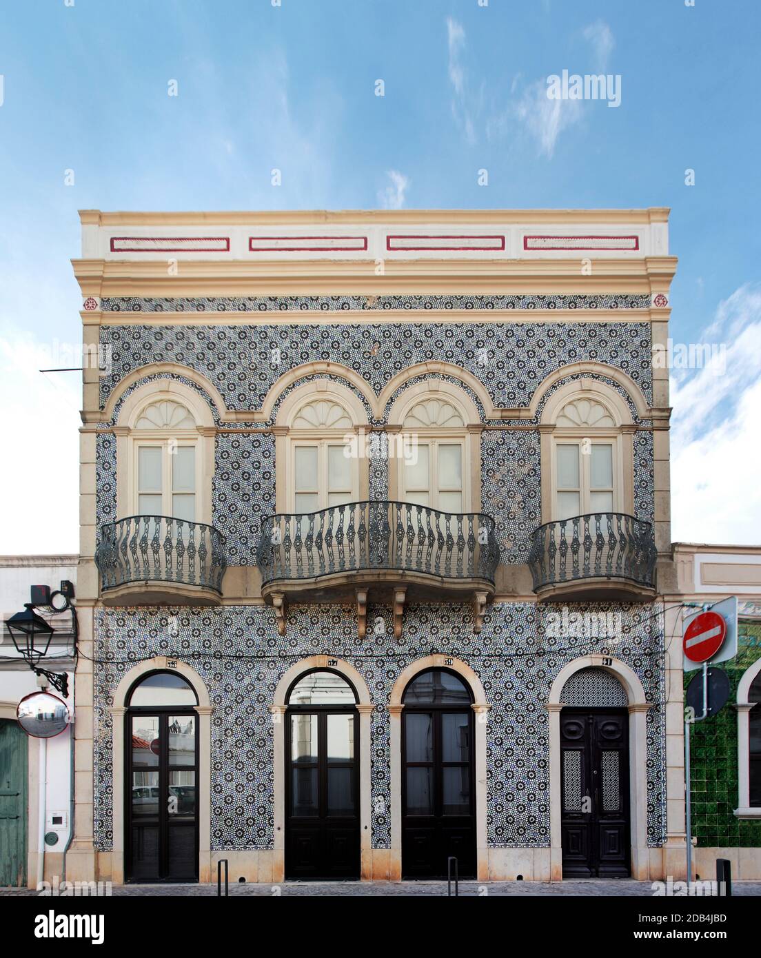 View of the typical beautiful architecture on buildings of portuguese ...