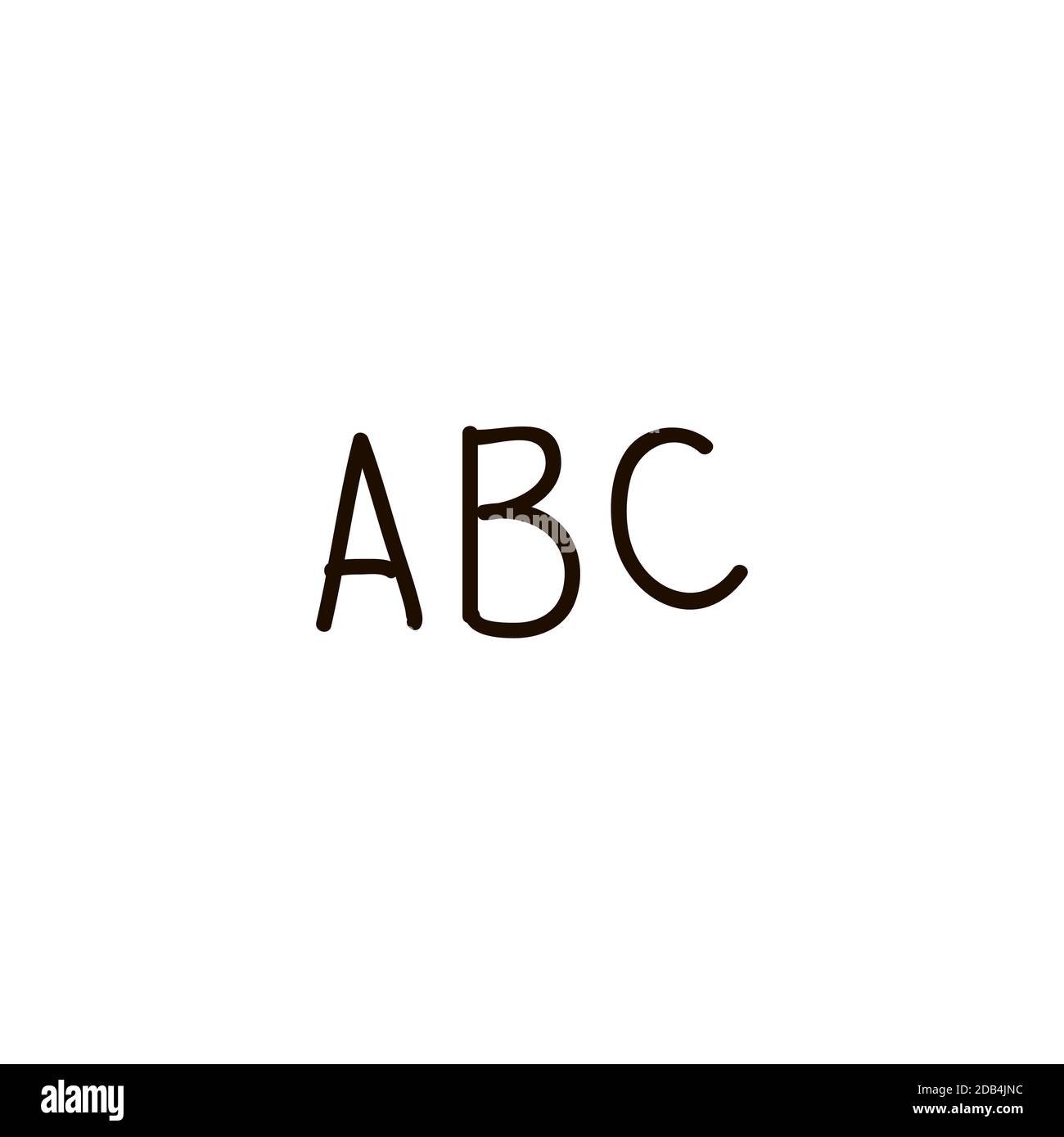 font letter a, b, c, alphabet cartoon ink pen Icon sketch style Vector ...