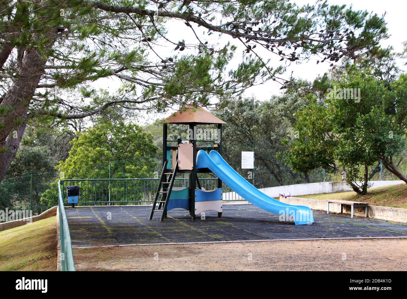 Close up view of a children's playground slide on a park Stock Photo ...