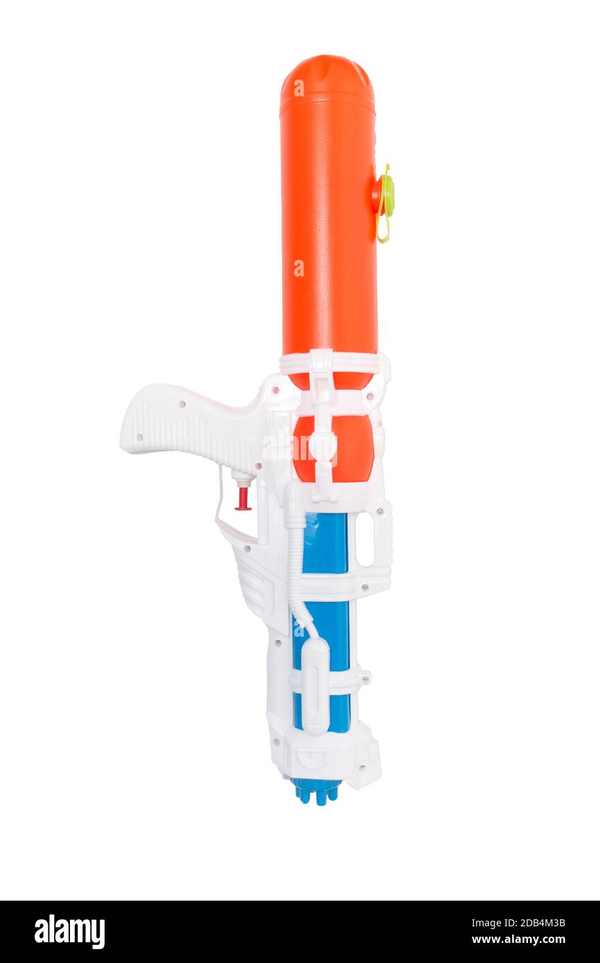 Colorful plastic water gun isolated on a white background Stock Photo ...