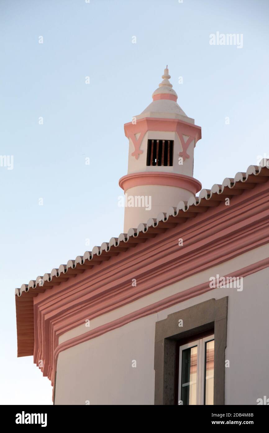 View of the traditional and beautiful chimneys of portuguese ...