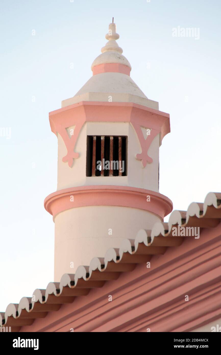 View of the traditional and beautiful chimneys of portuguese ...