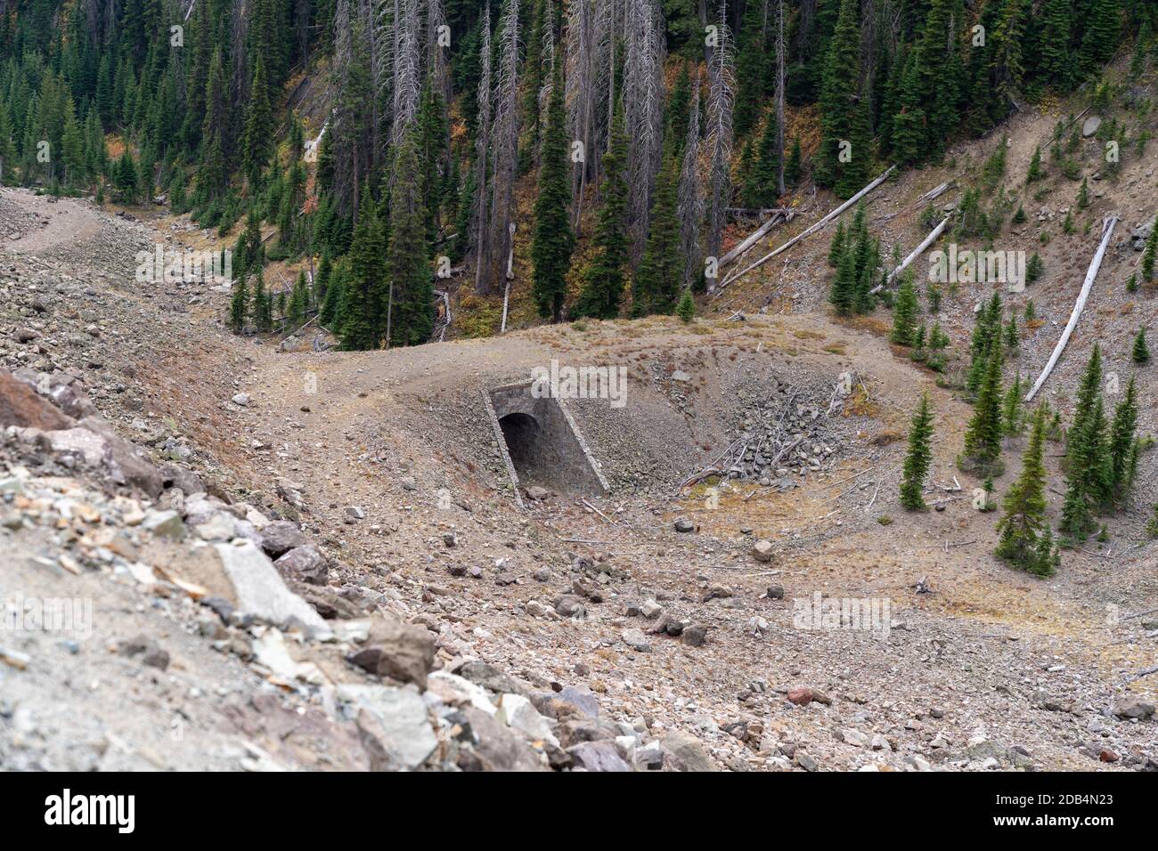 Corkscrew Bridge overlook, part of the original road into Yellowstone ...