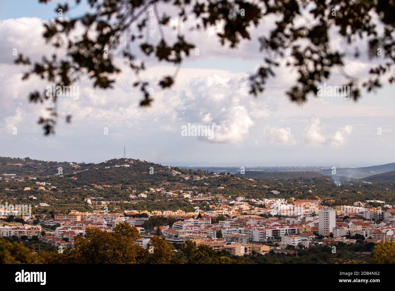 Landscape view of the village Sao Bras de Alportel, located in Portugal ...