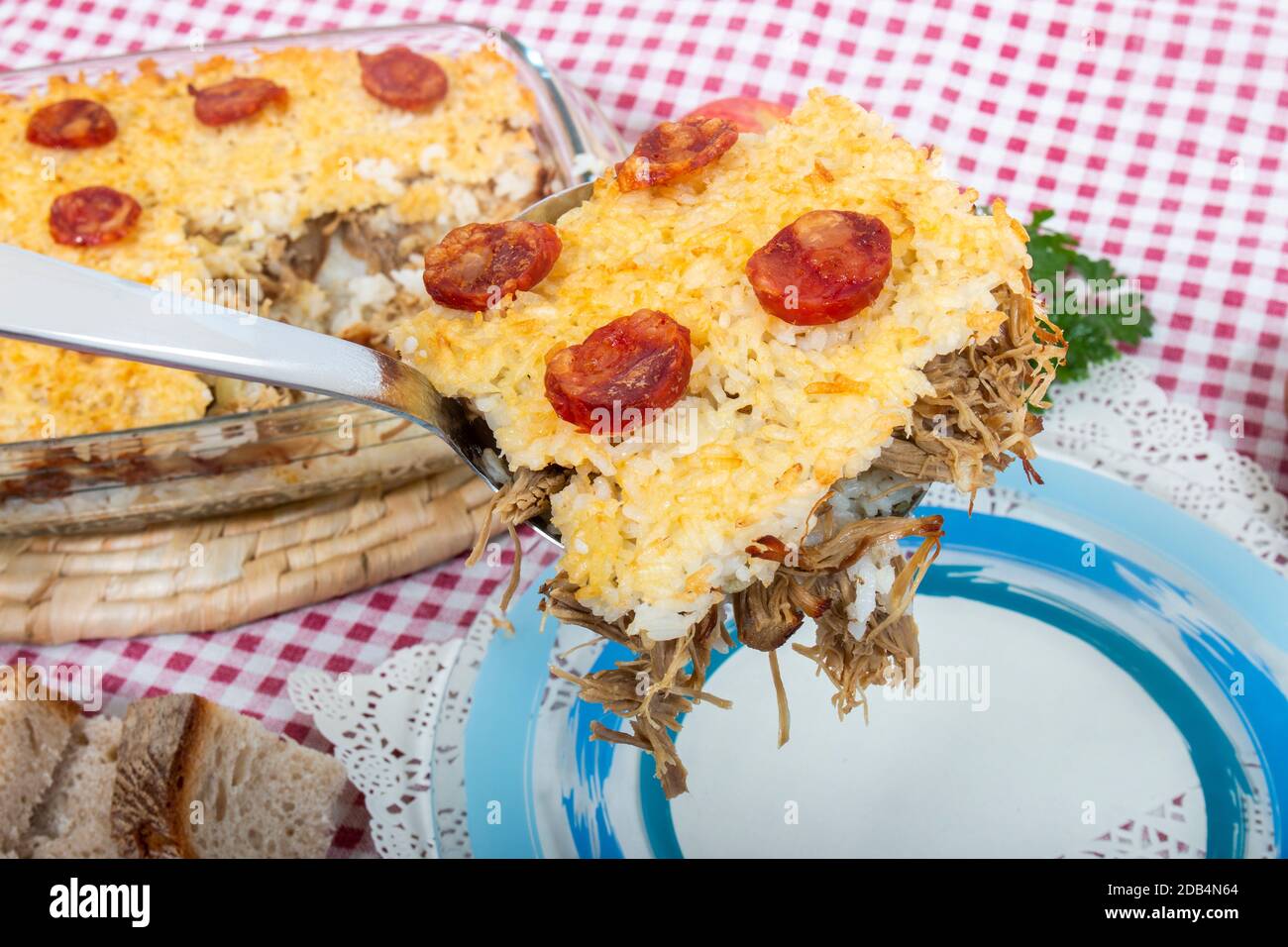 Traditional portuguese food of rice with duck and chorizo Stock Photo ...