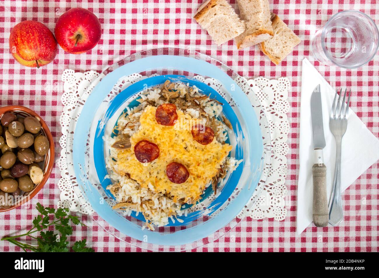 Traditional portuguese food of rice with duck and chorizo Stock Photo ...