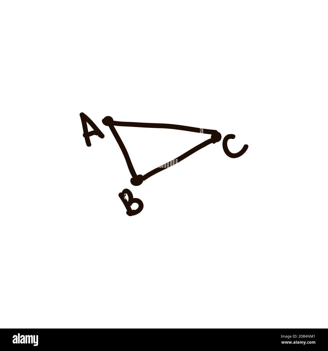 Vector abstract triangle ABC. cartoon ink pen Icon sketch style Vector ...