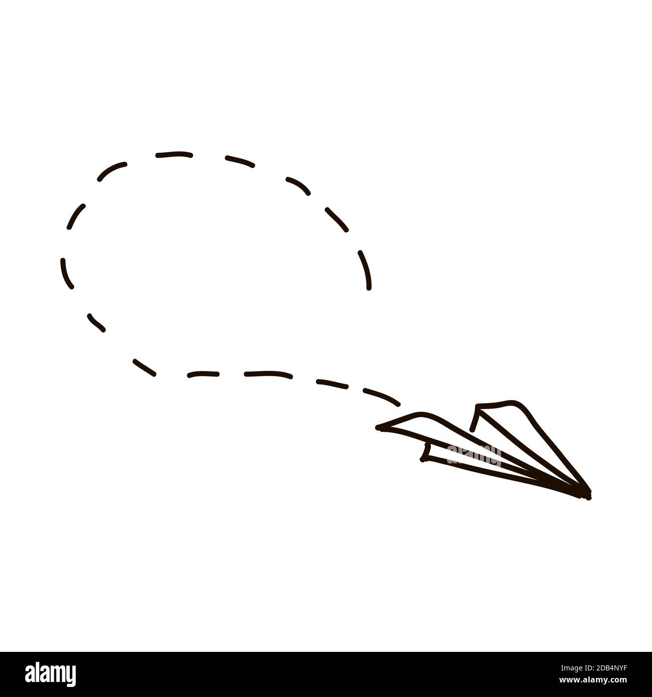 origami airplane set. Fliying paper plane. cartoon ink pen Icon sketch ...