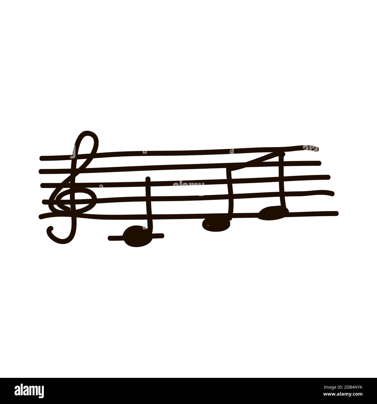 Music notes, musical design element, isolated, cartoon ink pen Icon ...