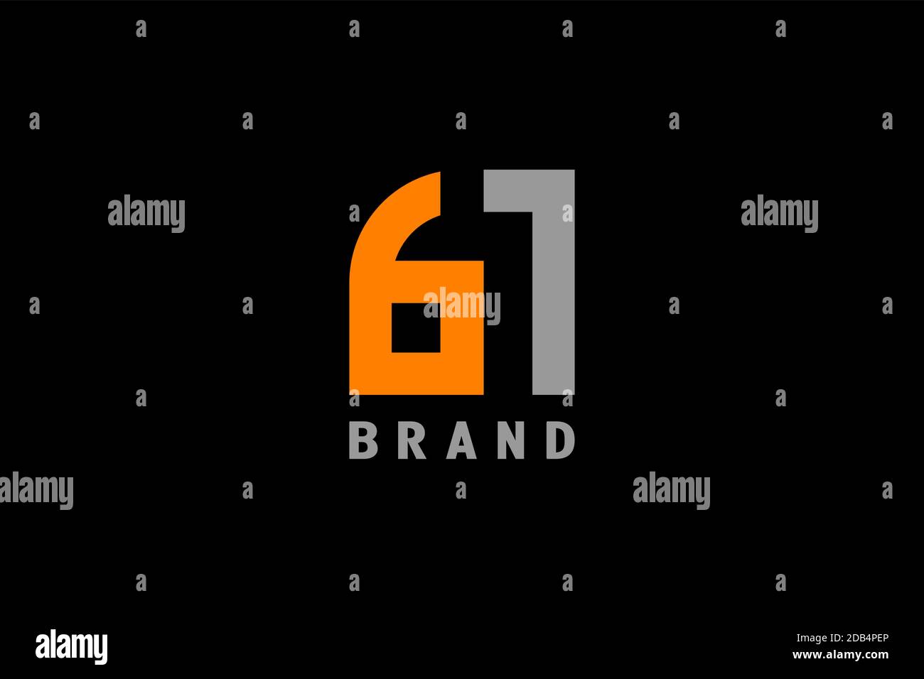 Creative and modern number 61 logo design concept template, isolated on ...