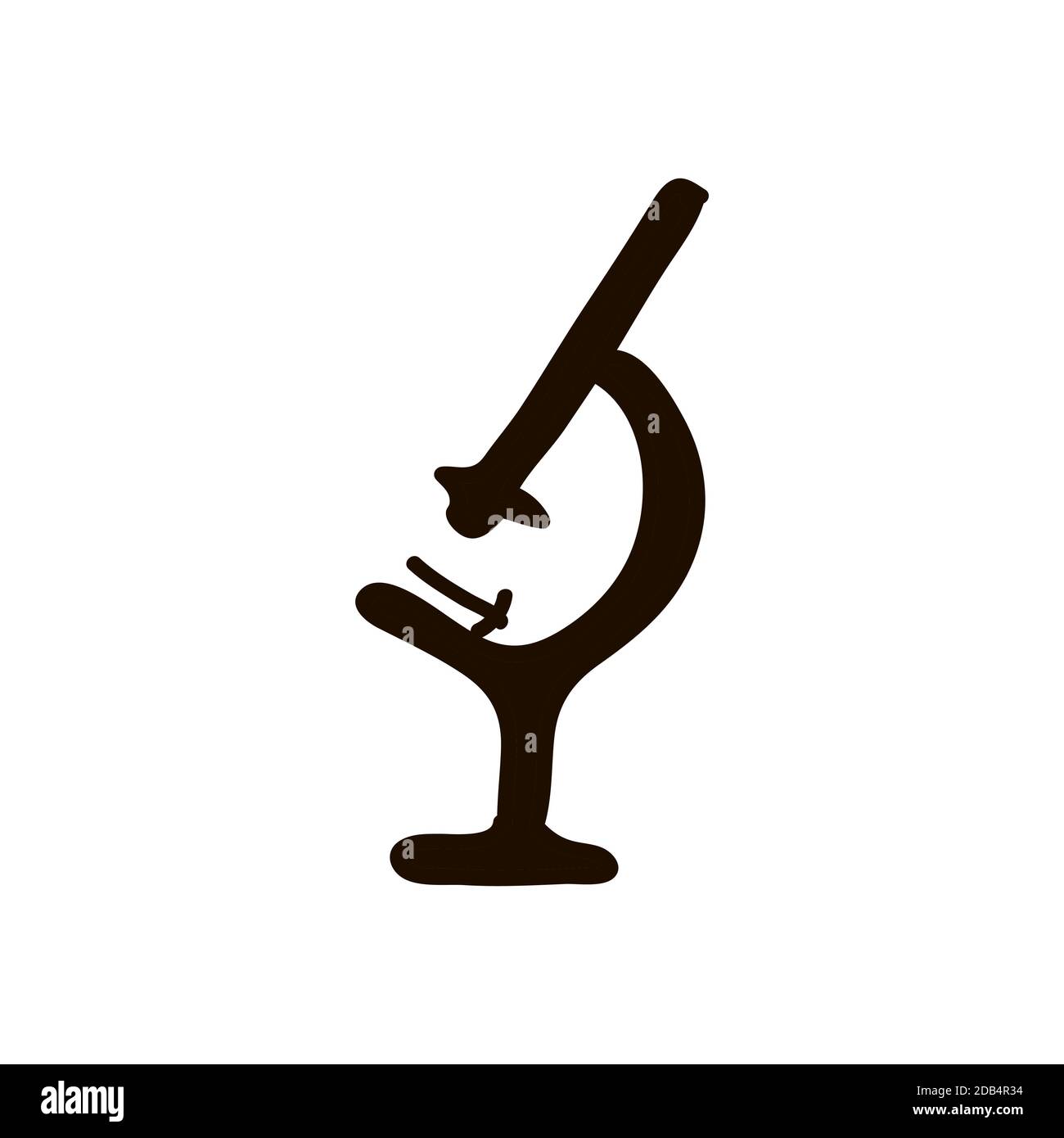 Black microscope icon on a white background - vector illustration ...