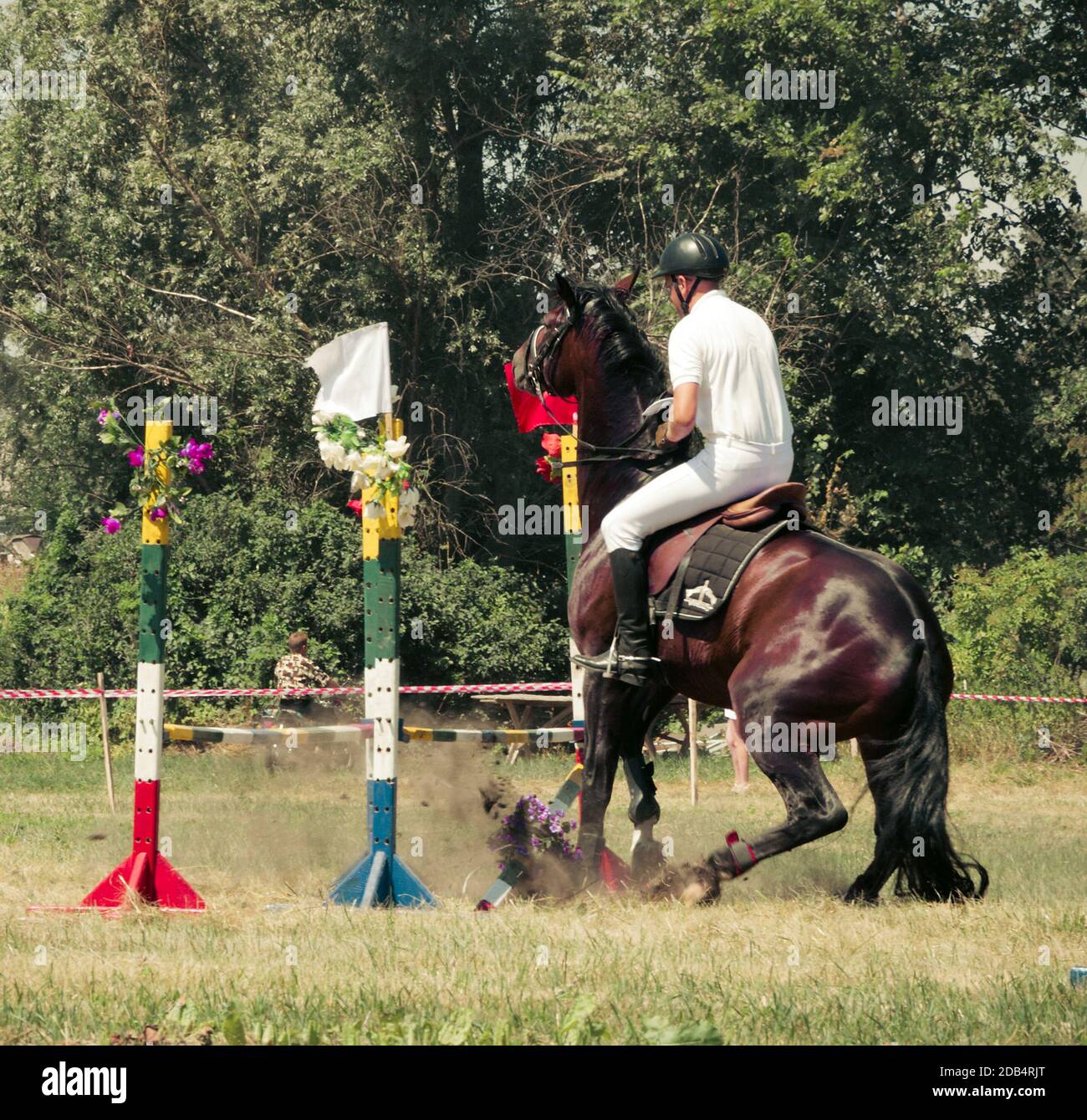 Rider on horse vintage retro style Stock Photo - Alamy