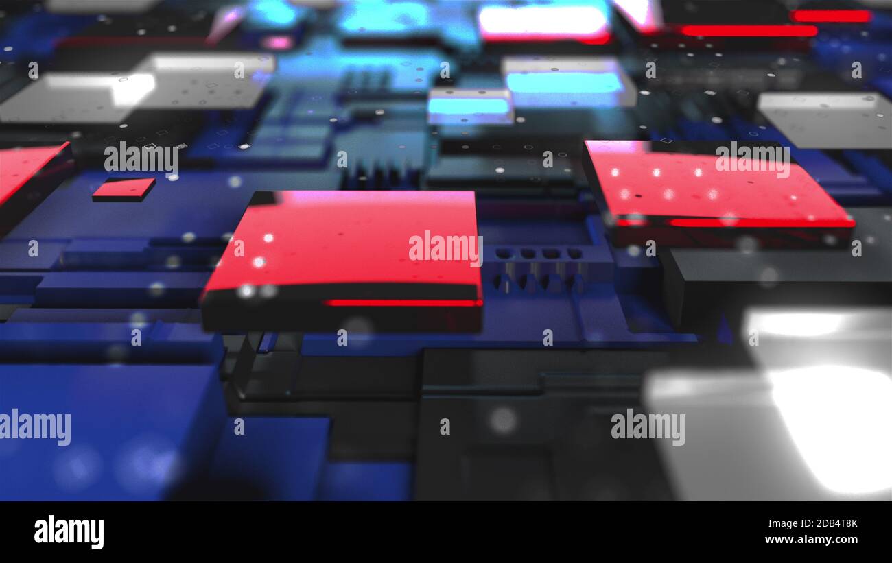 3d render technology background. Complicated abstract surface, computer ...