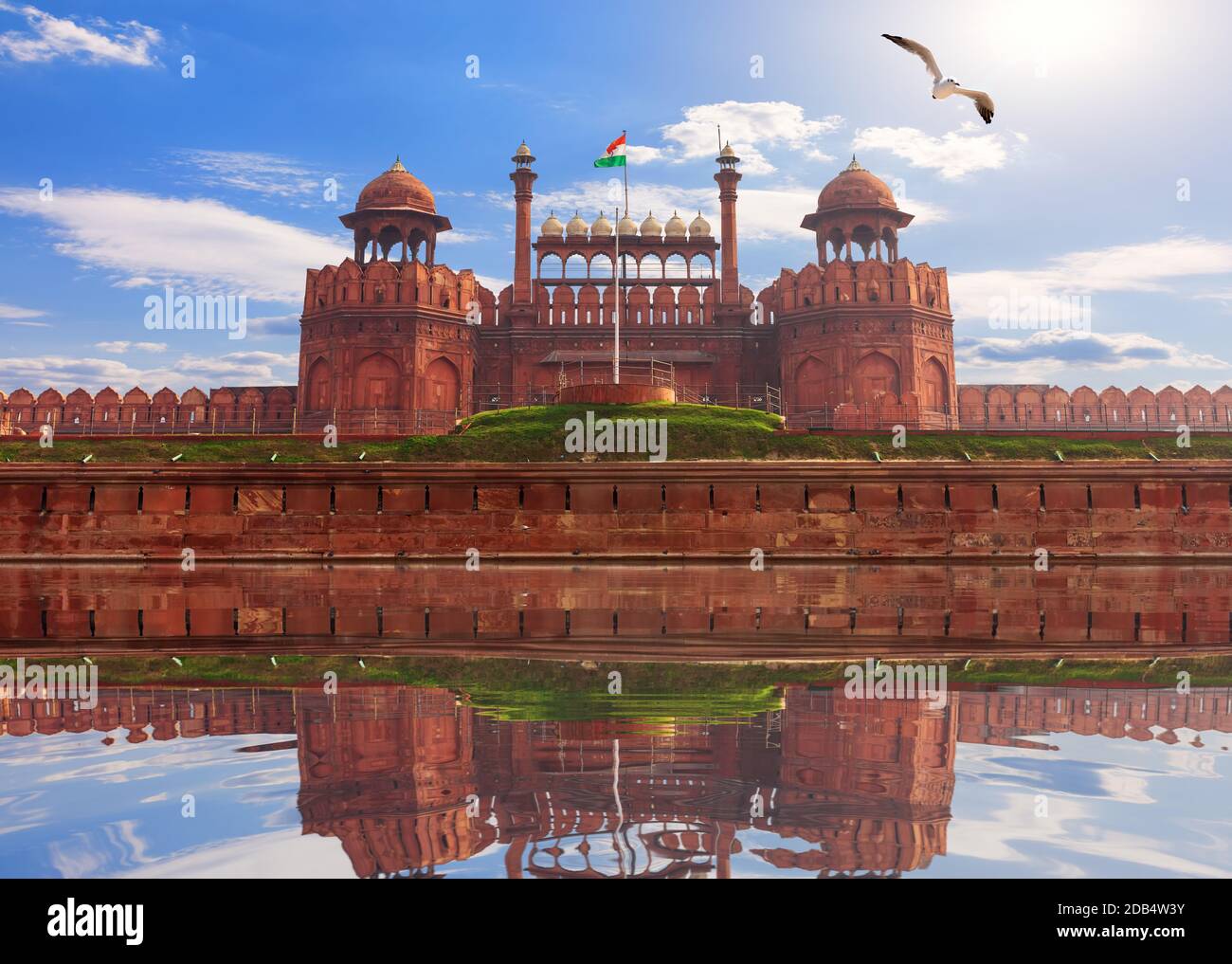 Famous Red Fort of Delhi, India, sunny day view Stock Photo - Alamy