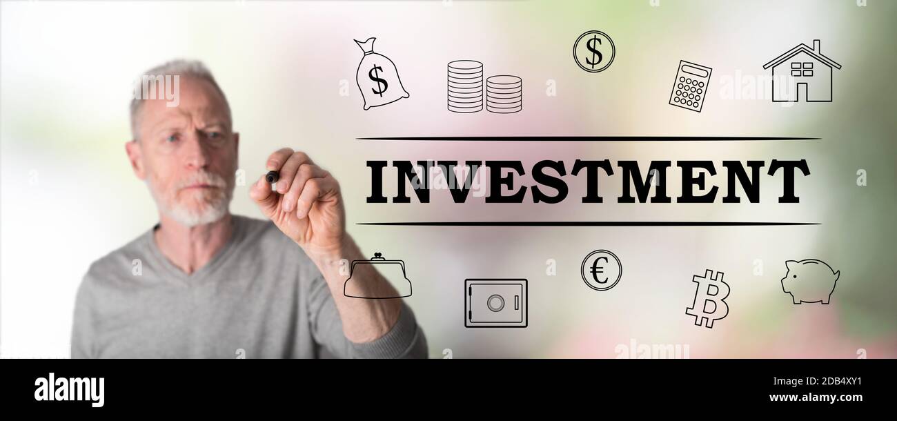 Investment concept drawn by a man Stock Photo - Alamy