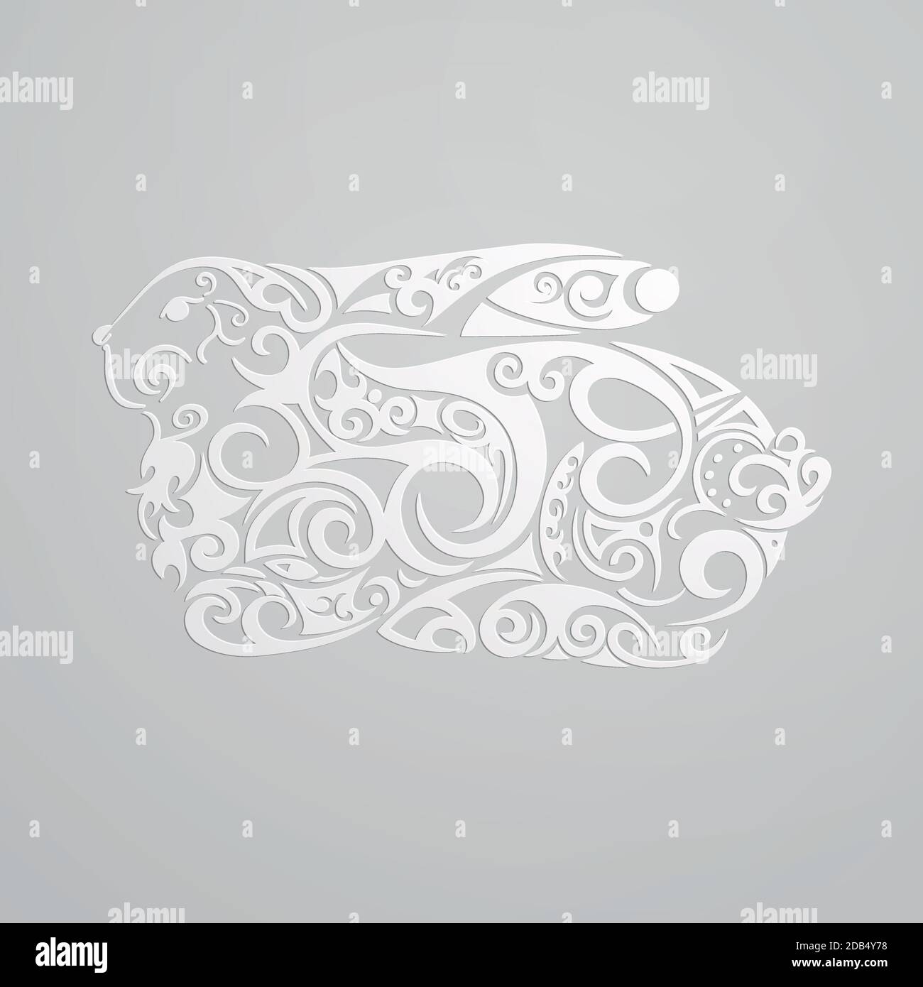 Cute ornamental Easter rabbit Stock Vector Image & Art - Alamy