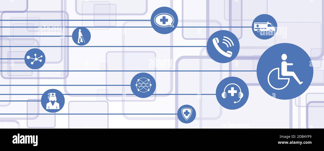 Concept of disability with connected icons Stock Photo - Alamy