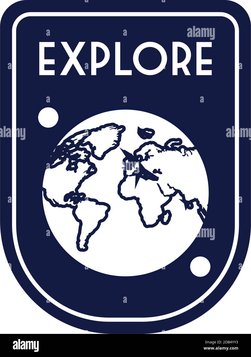 space badge with earth planet line style vector illustration design ...