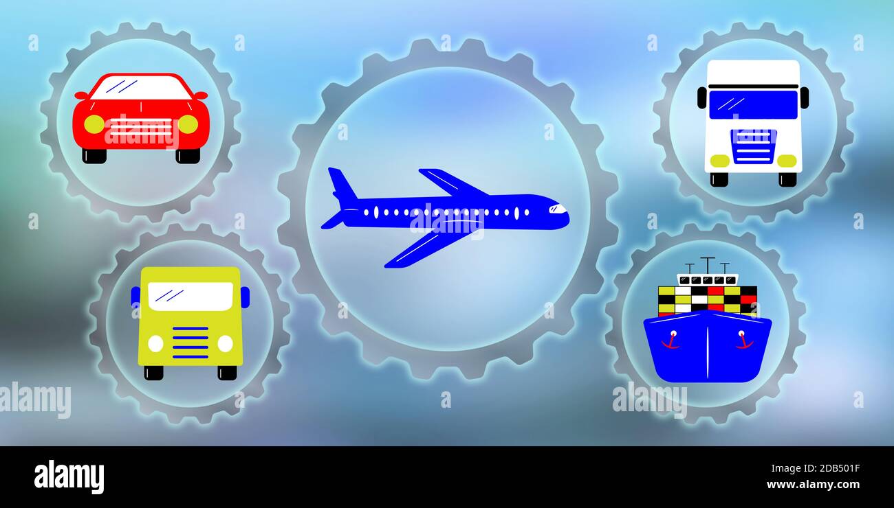 Illustration of a transportation concept Stock Photo - Alamy