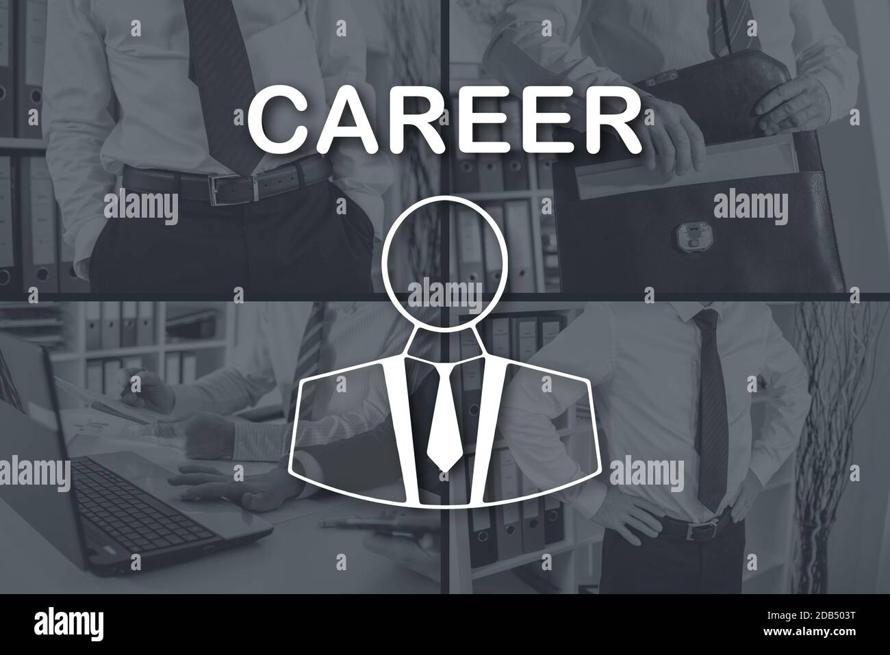 Career concept illustrated by pictures on background Stock Photo - Alamy