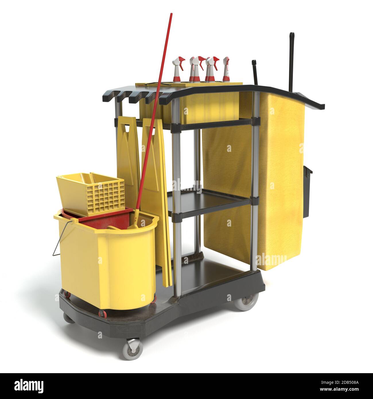 3D Illustration of a Cleaning Cart Stock Photo - Alamy
