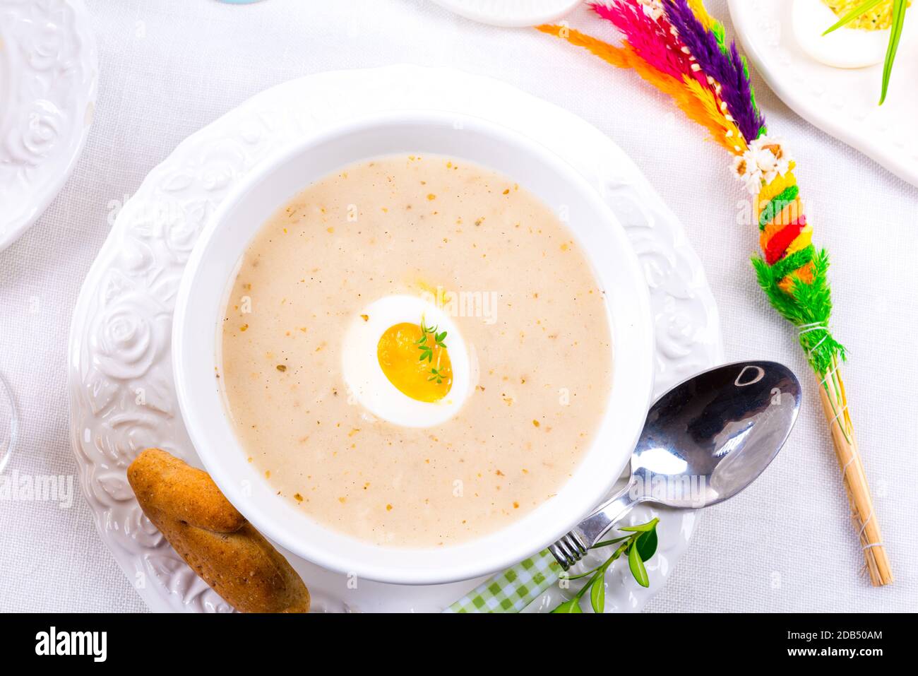 Easter in Polish: sour flour soup for Easter breakfast (Żurek Stock ...