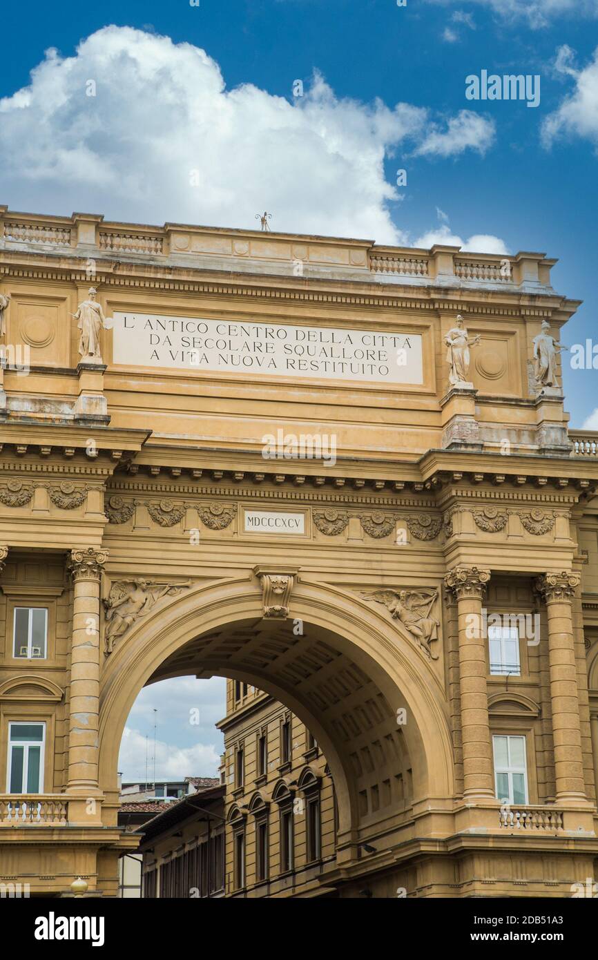 An ancient arch in a famous square in Florence, Italy Stock Photo - Alamy