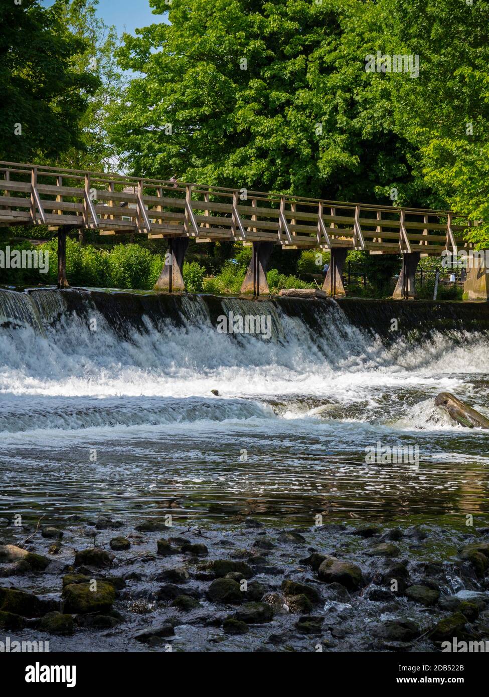 Weir on the River Derwent near Boars Head Mills at Darley Abbey a ...