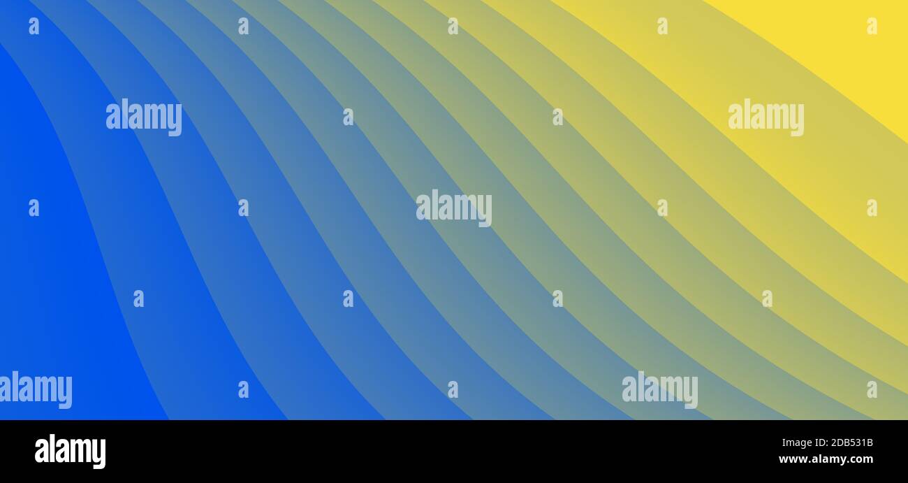 Blue and Yellow Color Gradient Wave Abstract Illustration Stock Photo ...