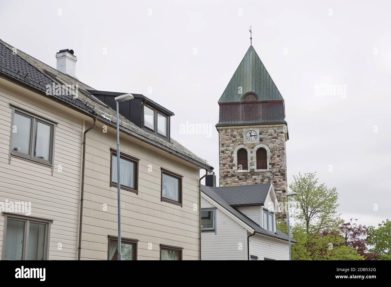 View of a historical stone church in Alesund Norway Stock Photo - Alamy