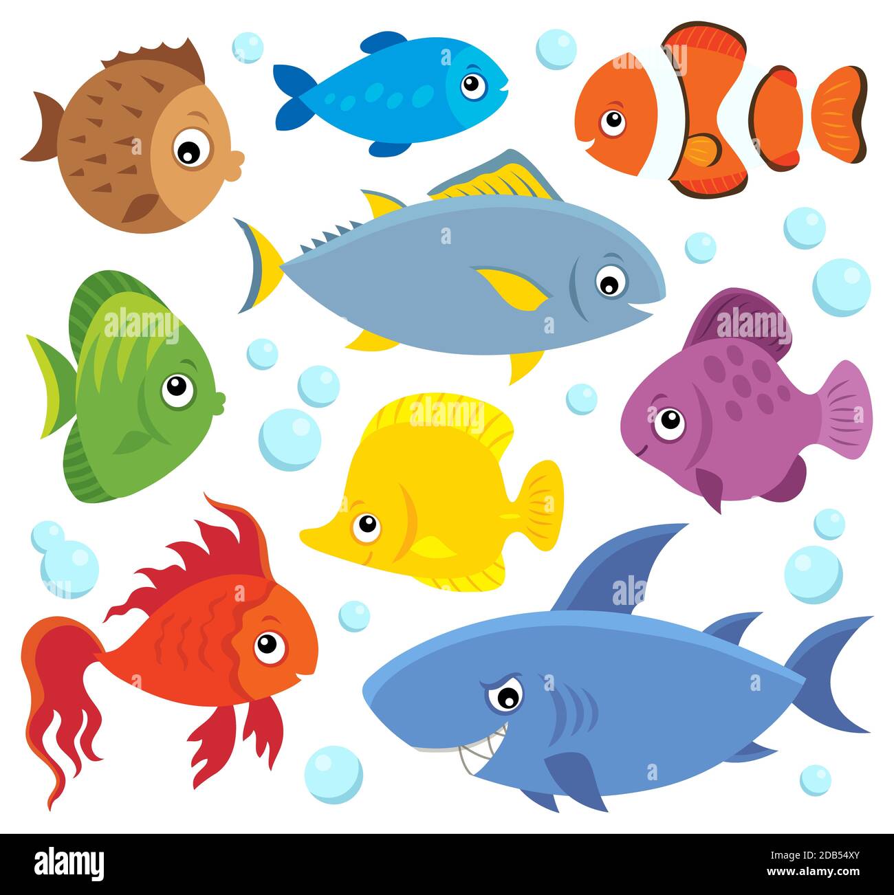 Stylized fishes theme set 4 - picture illustration Stock Photo - Alamy