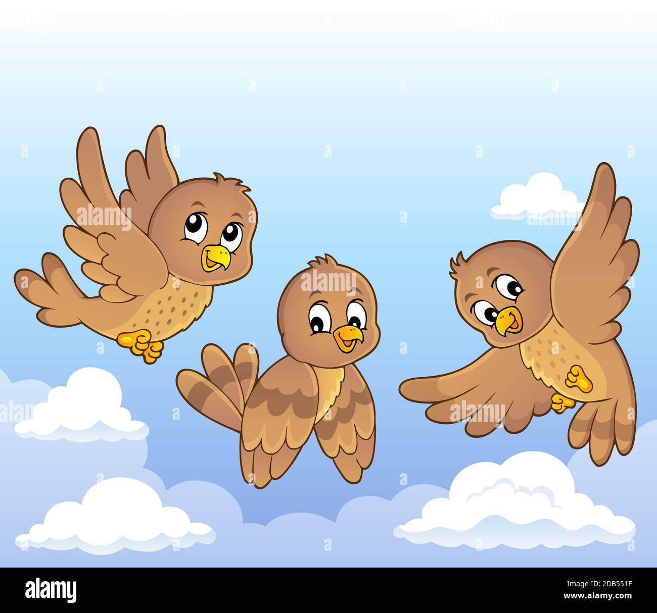 Happy birds theme image 4 - picture illustration Stock Photo - Alamy