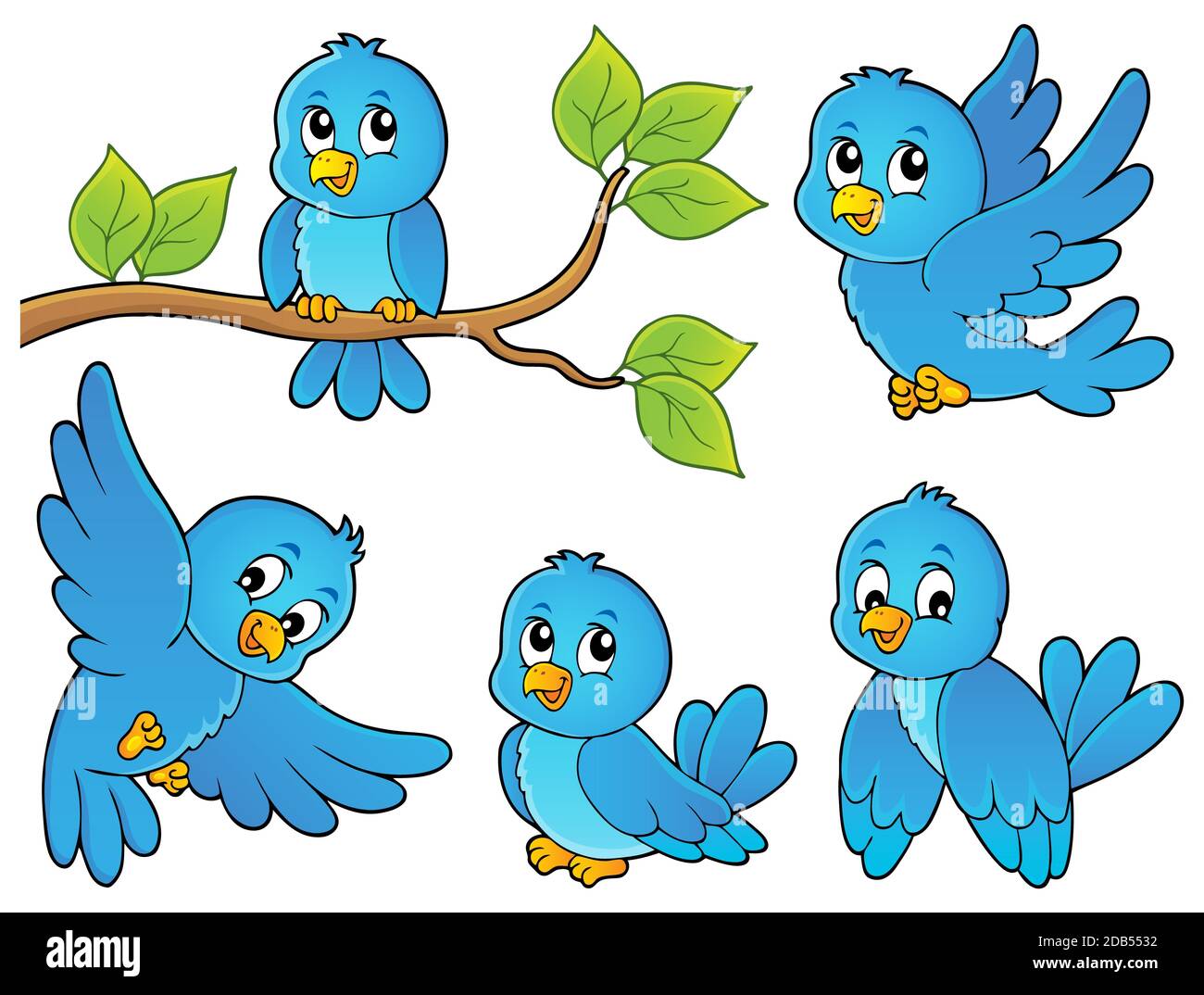 Happy birds theme image 1 - picture illustration Stock Photo - Alamy