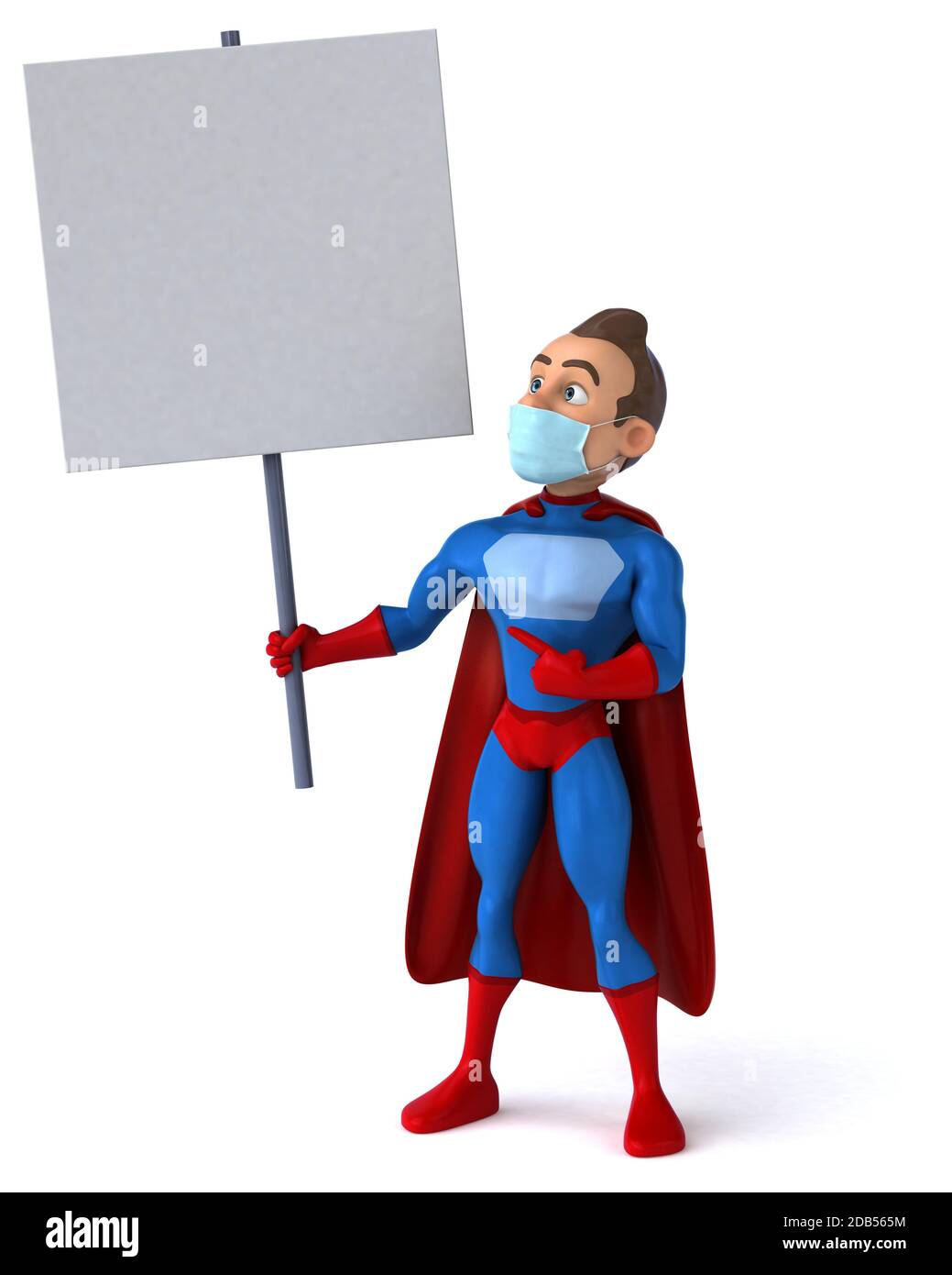 3D illustration of a cartoon character with a mask Stock Photo - Alamy