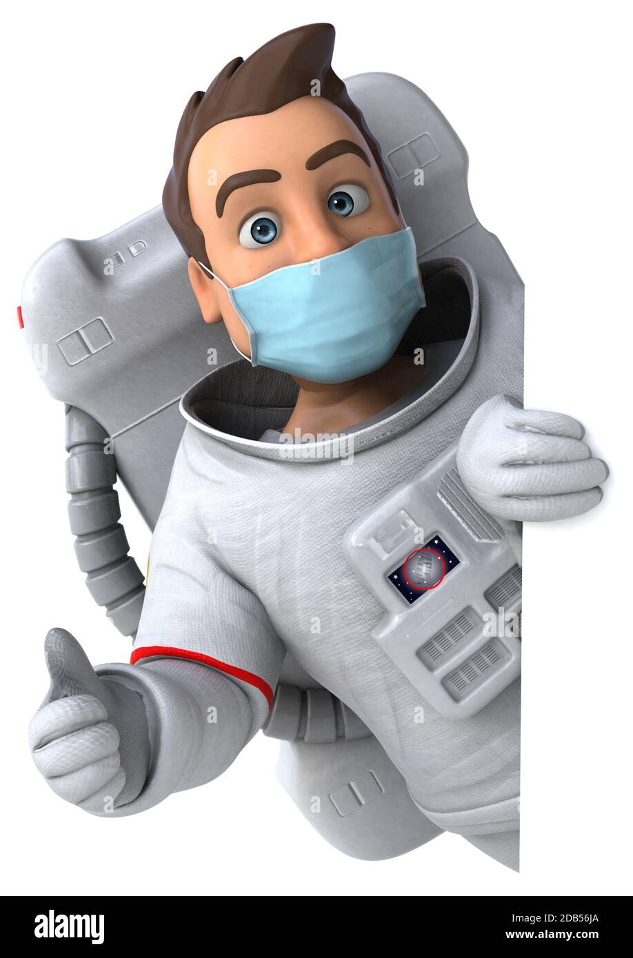 3D illustration of a cartoon character with a mask Stock Photo - Alamy