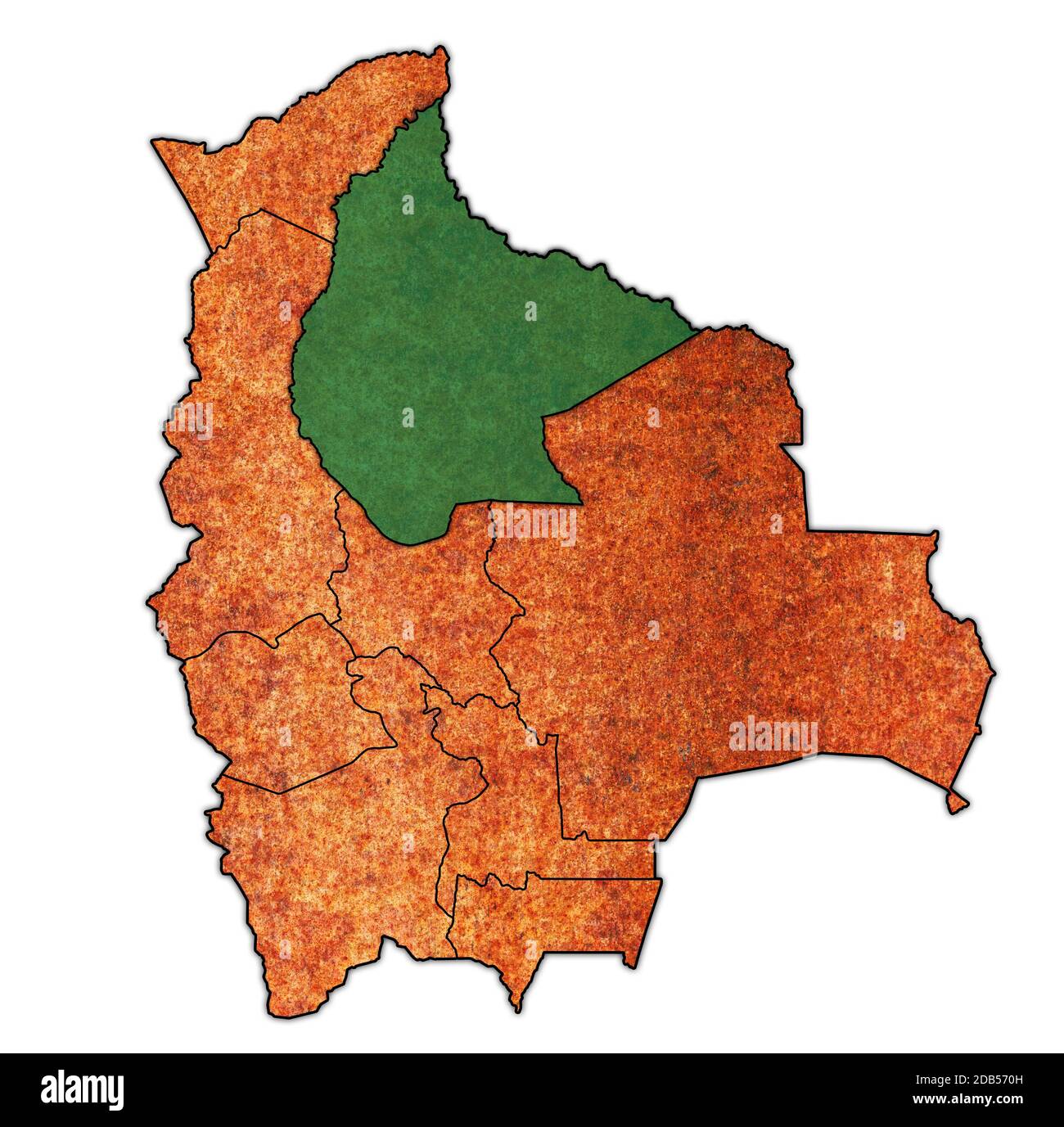 territory and flag of Beni region on map with administrative divisions ...
