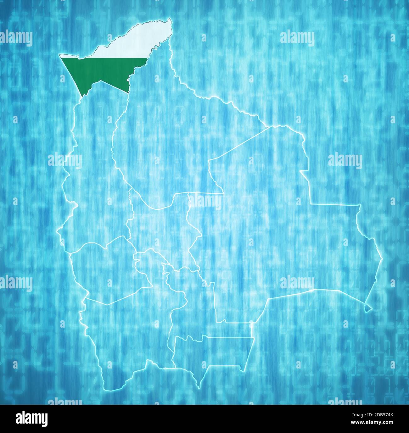 territory and flag of Pando region on map with administrative divisions ...