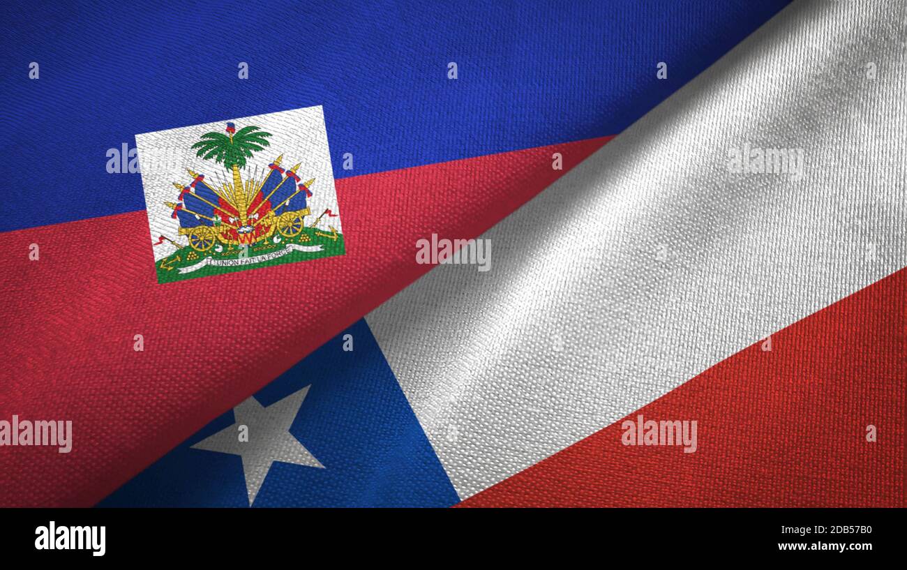 Haiti and Chile two flags textile cloth, fabric texture Stock Photo - Alamy