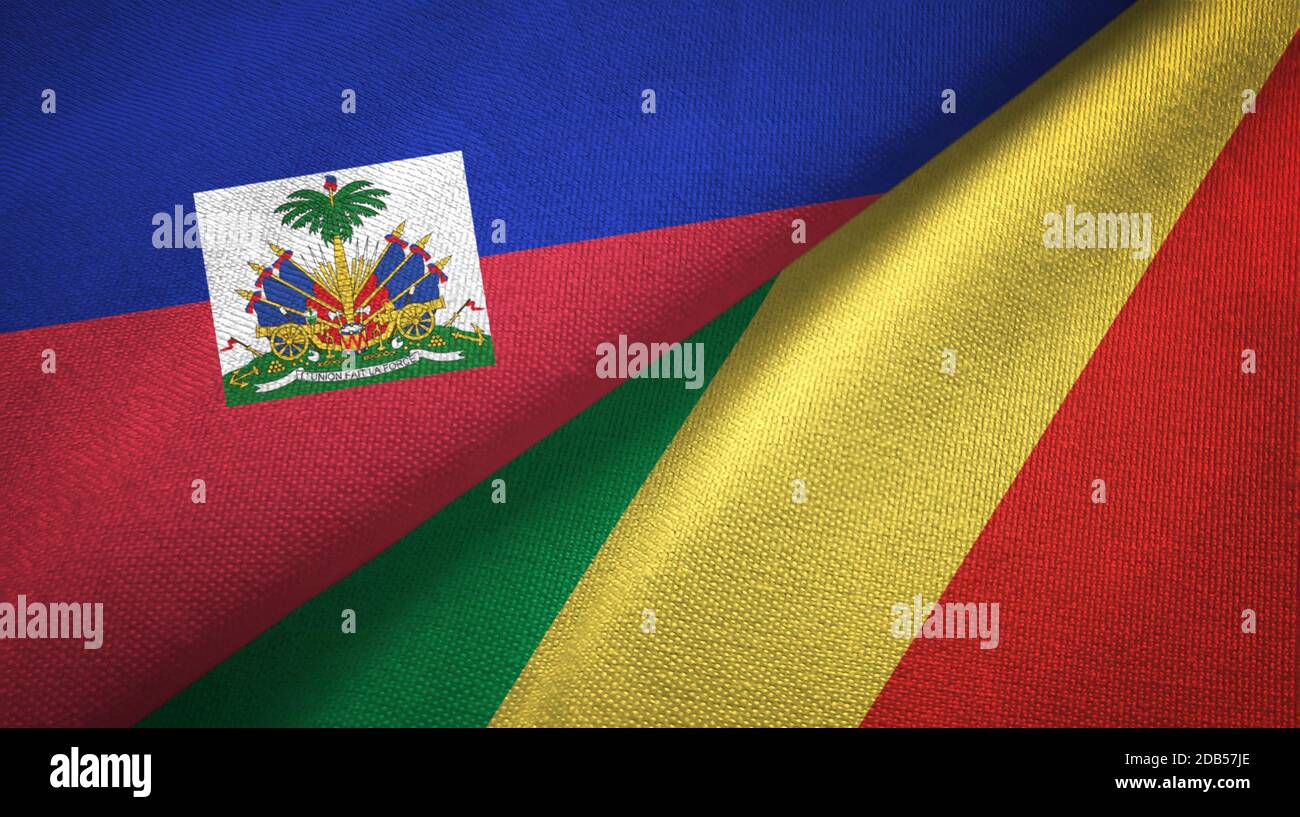 Haiti and Congo two flags textile cloth, fabric texture Stock Photo - Alamy