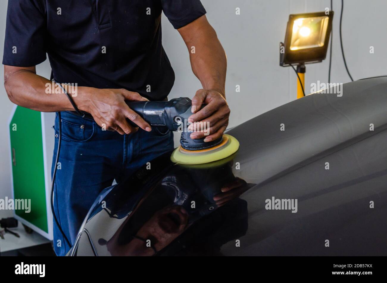 Car detailing.Man hand holding and polish the car Stock Photo - Alamy