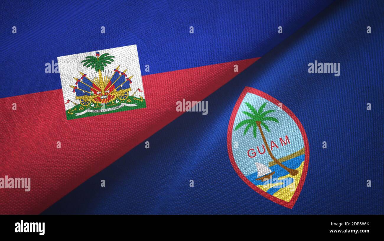 Haiti and Guam two flags textile cloth, fabric texture Stock Photo - Alamy