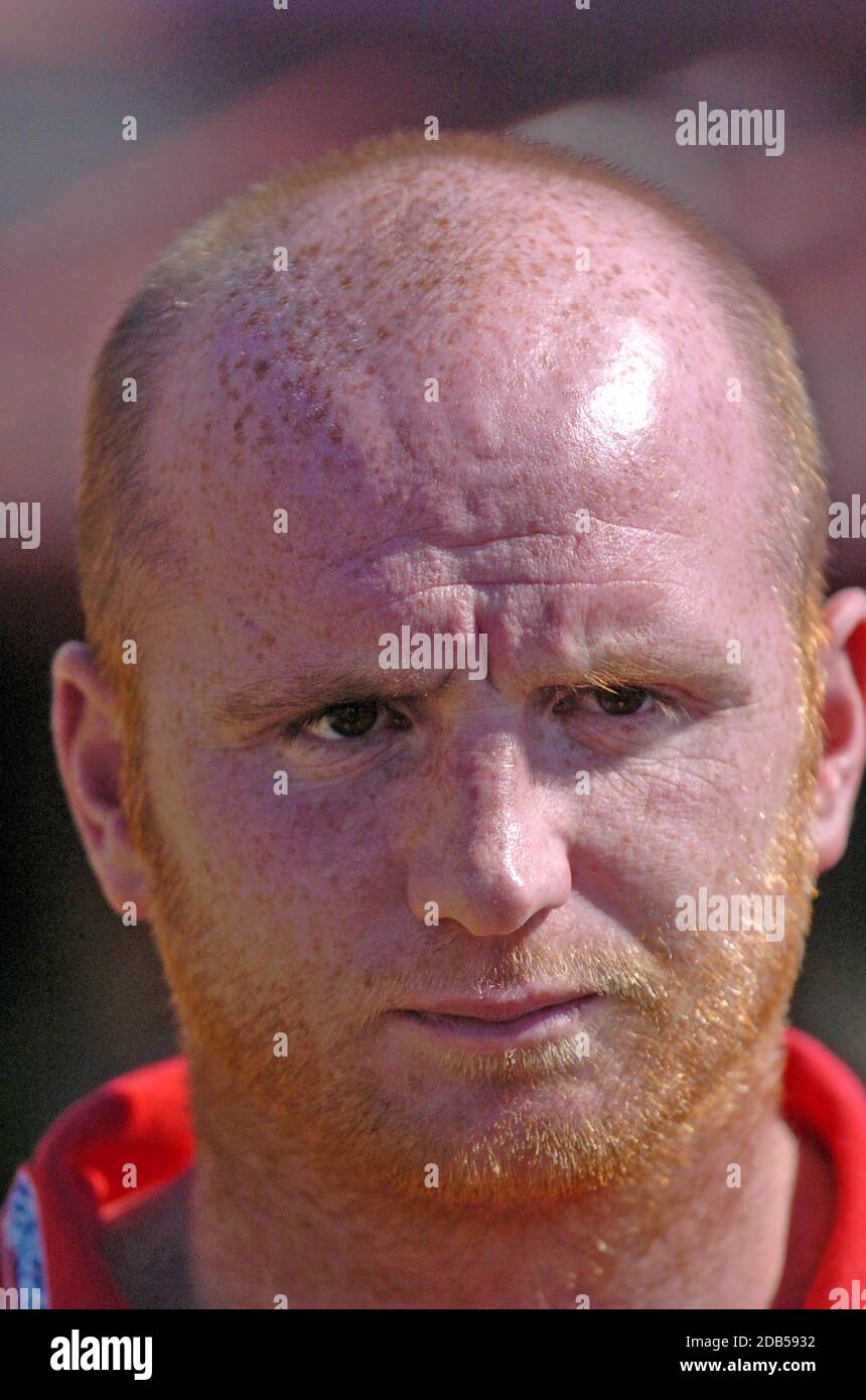 John Hartson training with the Wales football squad at the Liberty ...